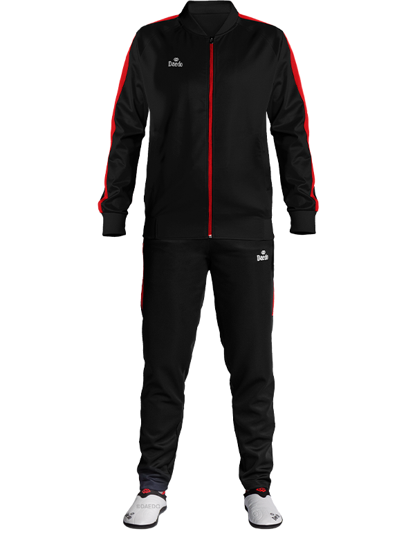 SLIM FIT TRACKSUIT BLACK/RED – Daedo
