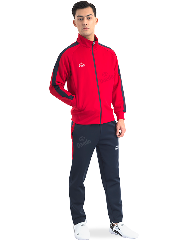 SLIM FIT TRACKSUIT RED/BLUE – Daedo